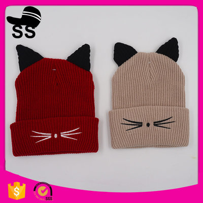 China 19*21+5cm 100 %Acrylic 85g manufacturer Best price of promotional custom acrylic winter knitting hats supplier