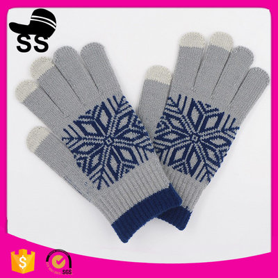 China 50g 12*20.5cm 90%Acrylic 5%Spandex 5%Conduct Hot Sell women cheap with best quality and low price winter knitting gloves supplier