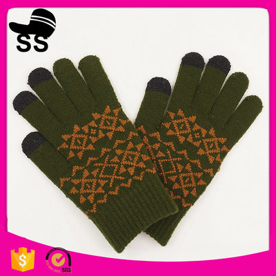 China 90%Acrylic 5%Spandex 5%Conductive fiber 2017 Most Popular  cheap Wholesale For Men Touch Screen Winter Knitting Gloves supplier